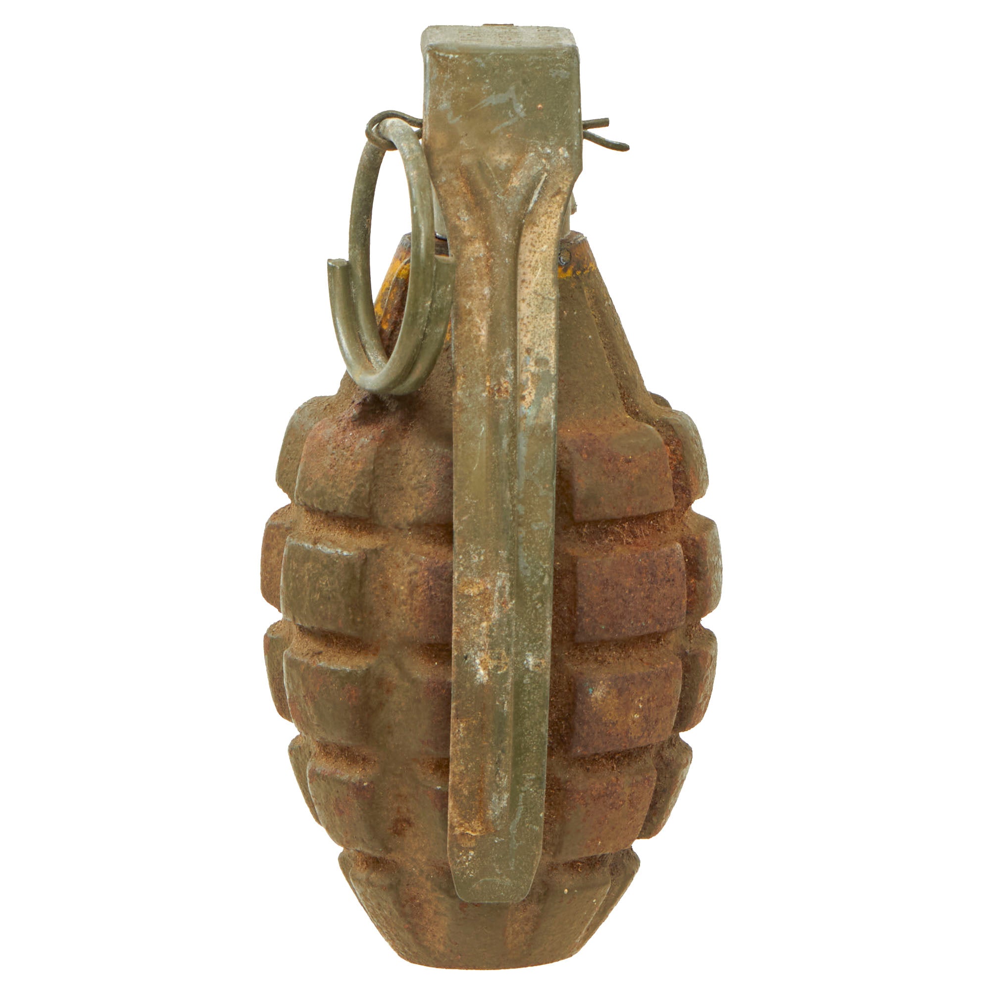 Original U.S. WWII Inert MkII Pineapple Grenade with Yellow Ring & Kor ...
