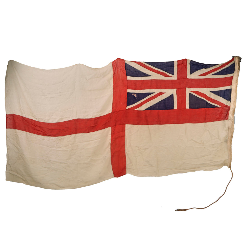 Original British WWII Large Royal Navy White Ensign Battle Flag with H ...