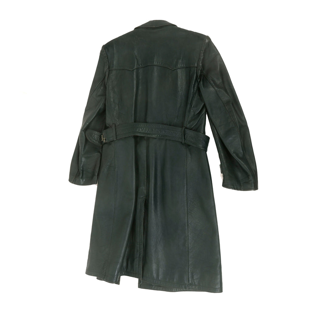 Original German WWII Officer's Private Purchase Gray Leather Greatcoat ...