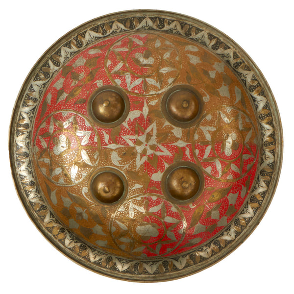 Original Napoleonic Era Indo-Persian Metal Dhal Shield with Brass Orna ...
