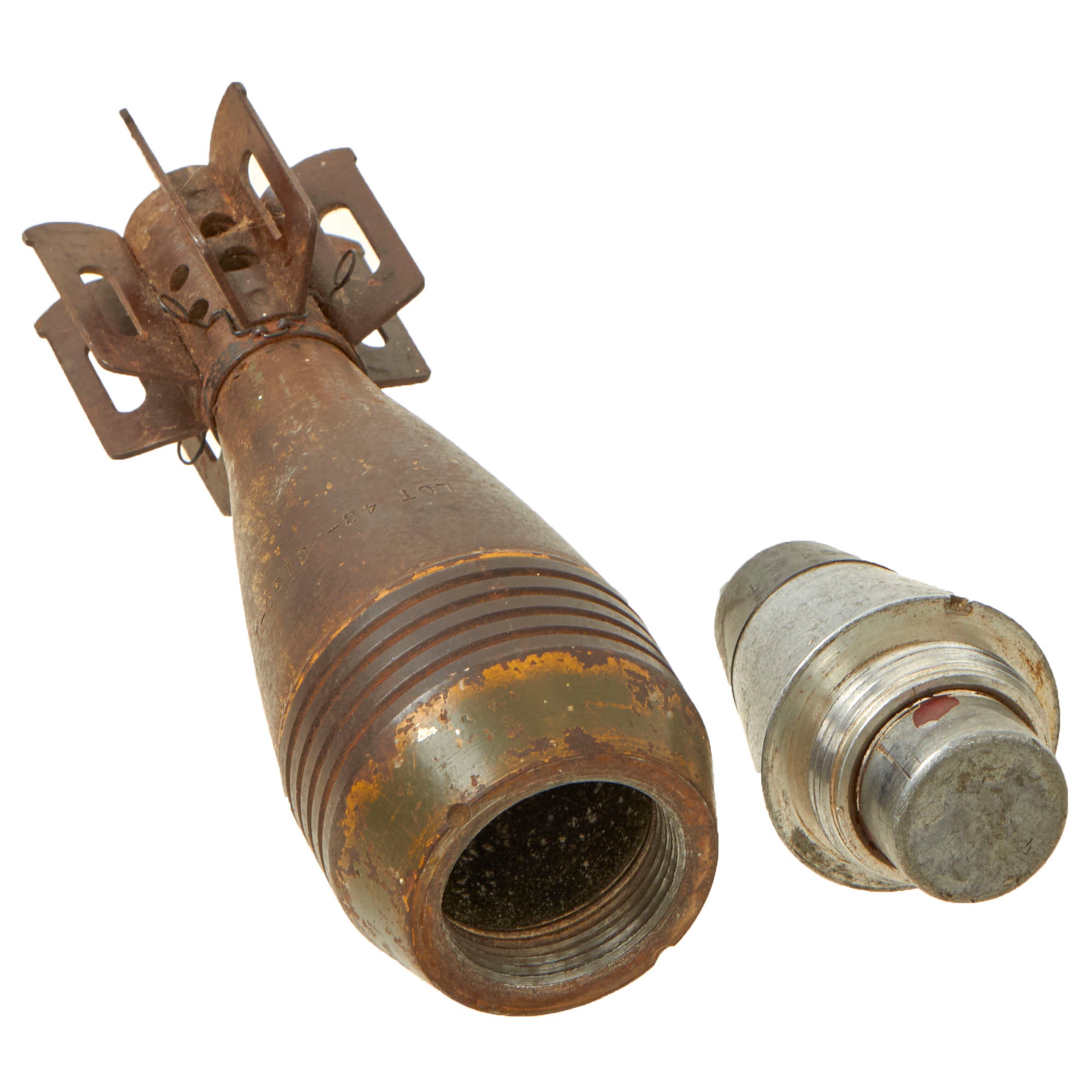 Original U.S. WWII 1942 Dated M49A2 60mm Deactivated Mortar Round with ...