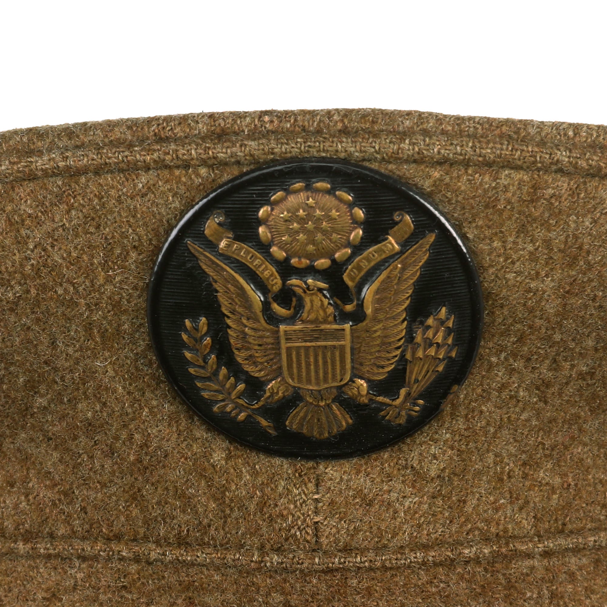 Original U.S. WWI Model 1910 Wool Enlisted Peaked Visor Cap With Uniqu ...
