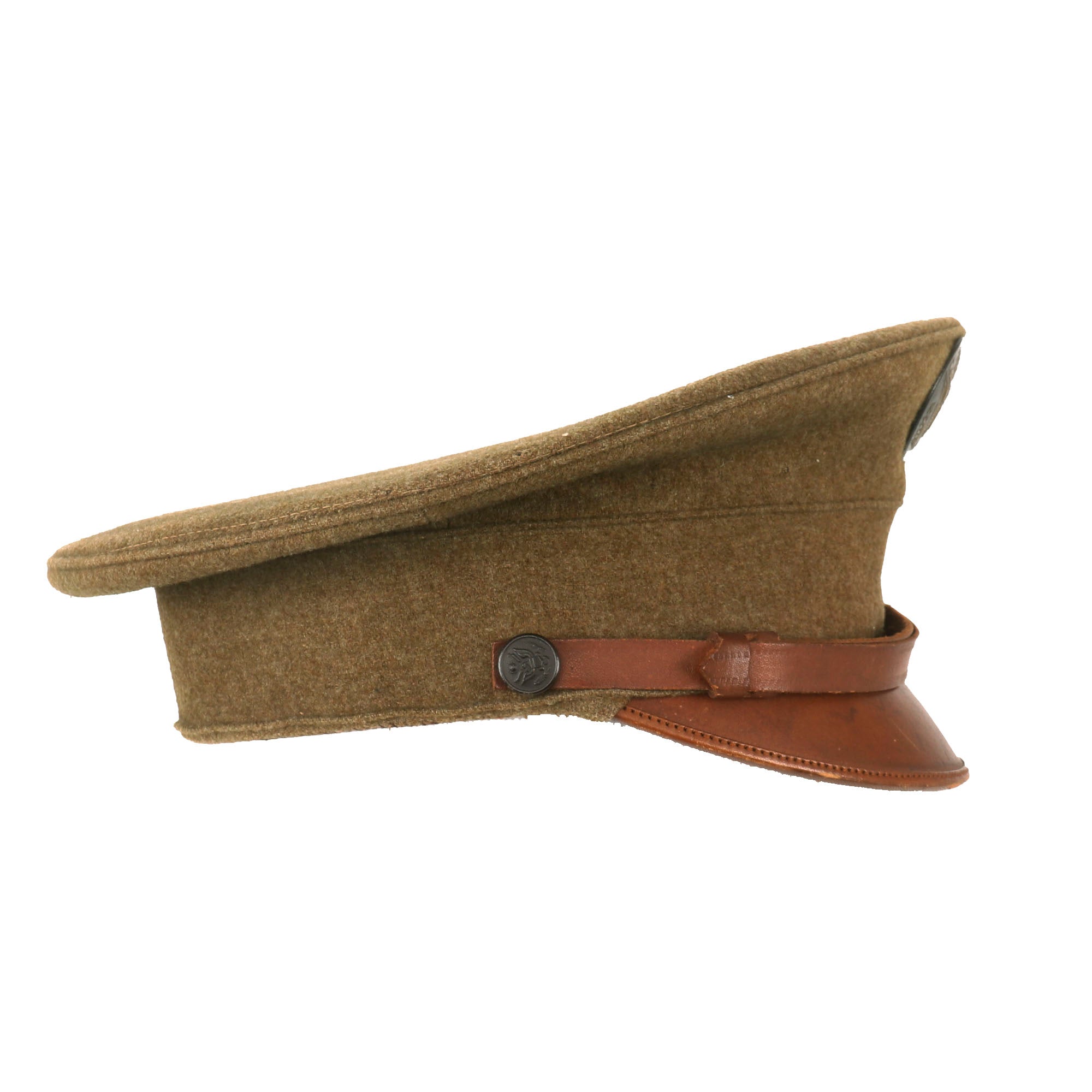 Original U.S. WWI Model 1910 Wool Enlisted Peaked Visor Cap With Uniqu ...