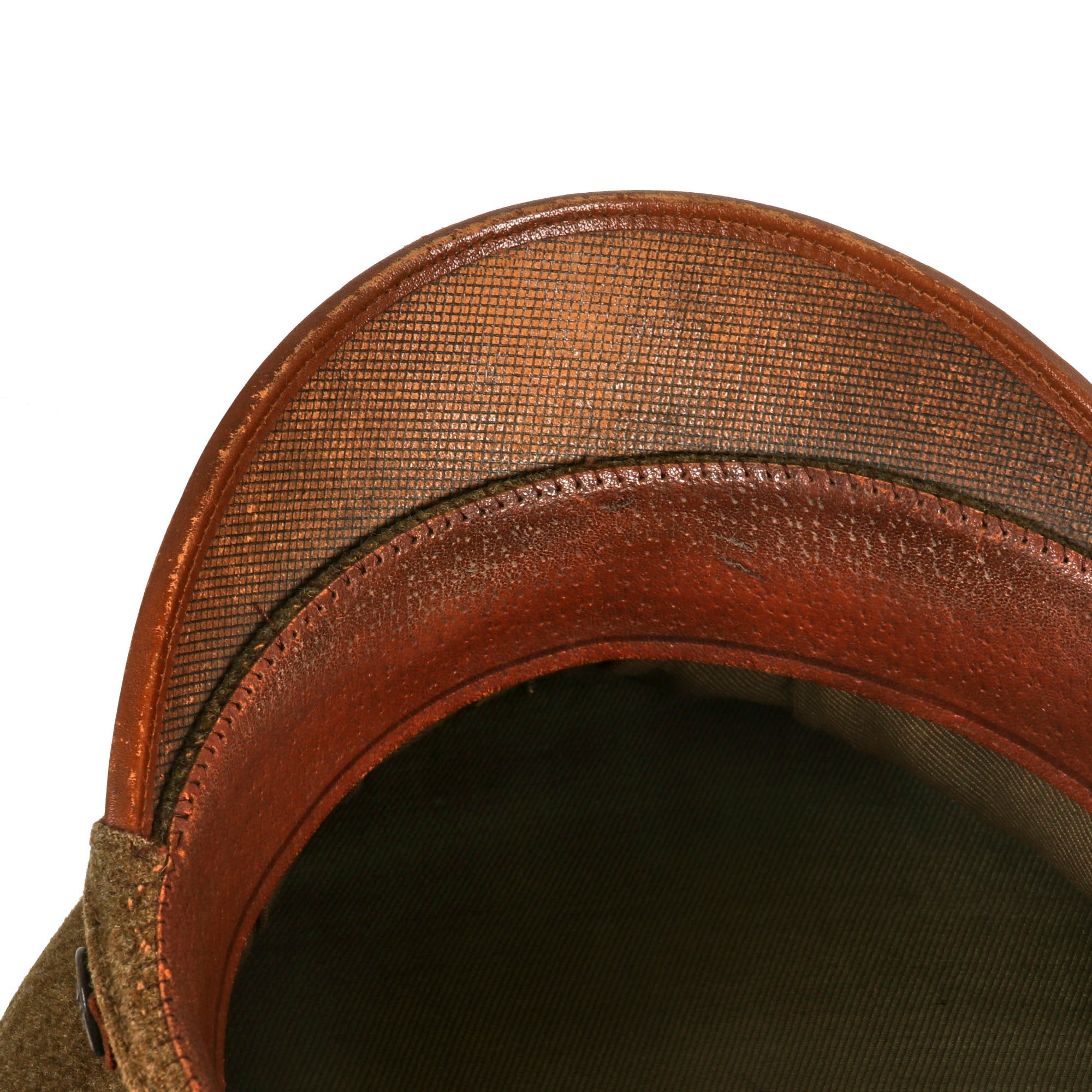 Original U.S. WWI Model 1910 Wool Enlisted Peaked Visor Cap With Uniqu ...