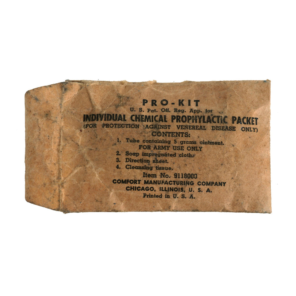 Original U.S. WWII U.S. Military Sex Education Prophylactic Packet Wit ...