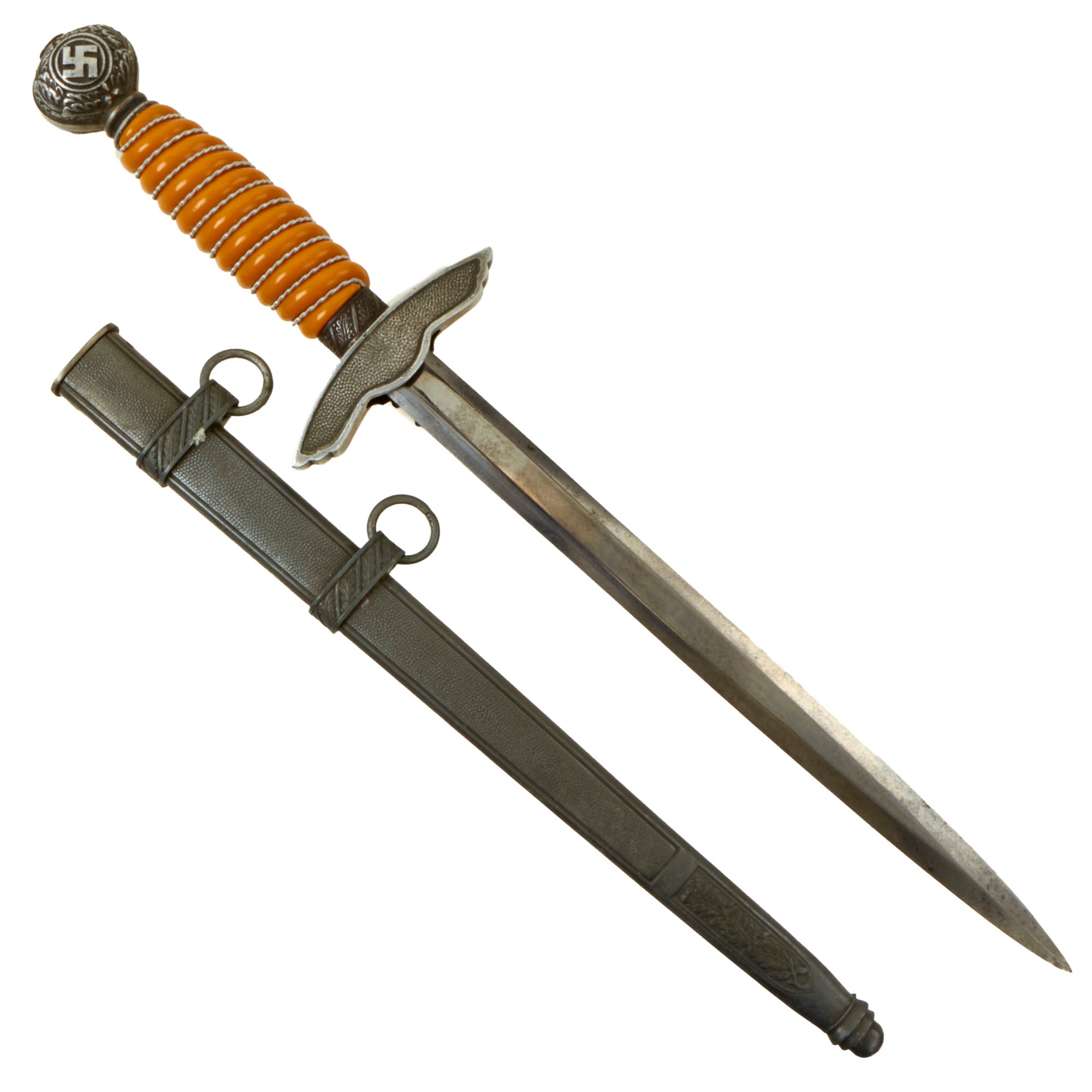 Original German WWII 2nd Model Luftwaffe Dagger with Scabbard - Unmark ...