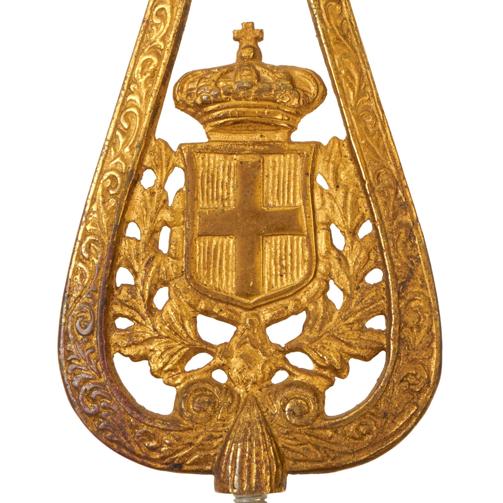 Original Italian WWII Italian House of Savoy Cast Brass Flag Pole Topp ...