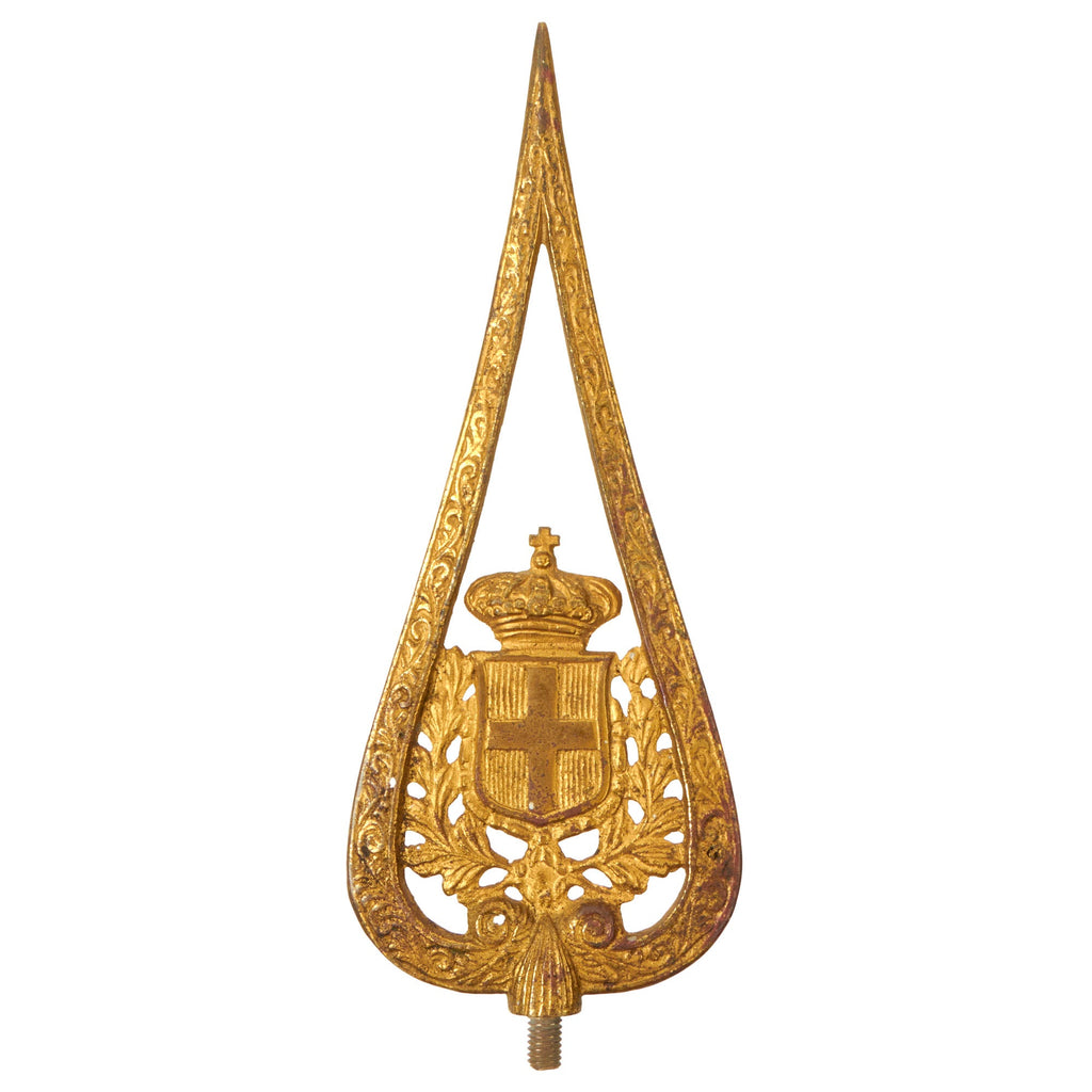 Original Italian WWII Italian House of Savoy Cast Brass Flag Pole Topp ...