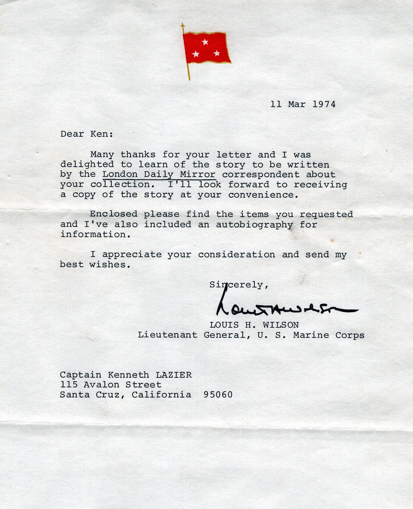 Original U.S. WWII U.S.M.C. Commandant General Louis Wilson Medal of H ...