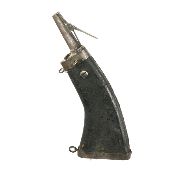 Original Colonial Mid-Late 17th Century Powder Flask - Leather Covered ...