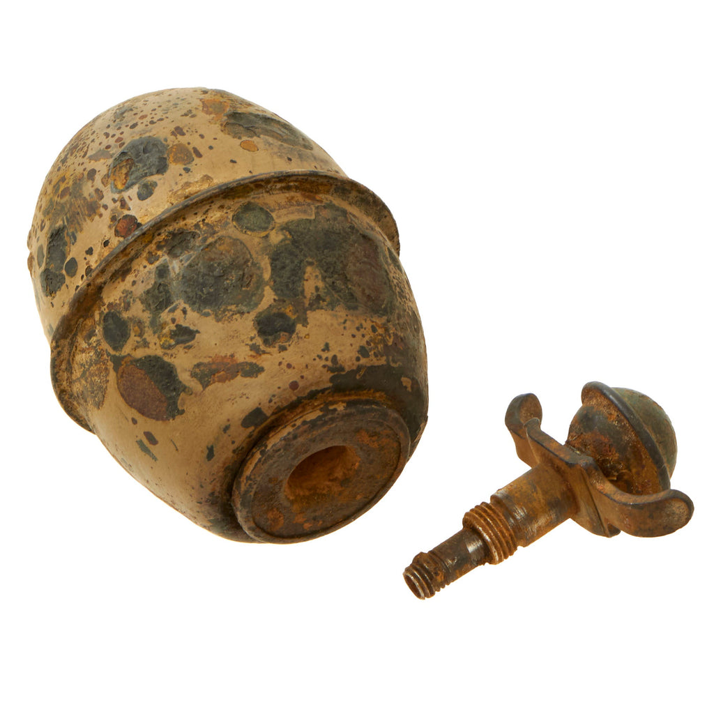 Original German WWII Inert Model 39 Egg Hand Grenade with Original Fuz ...