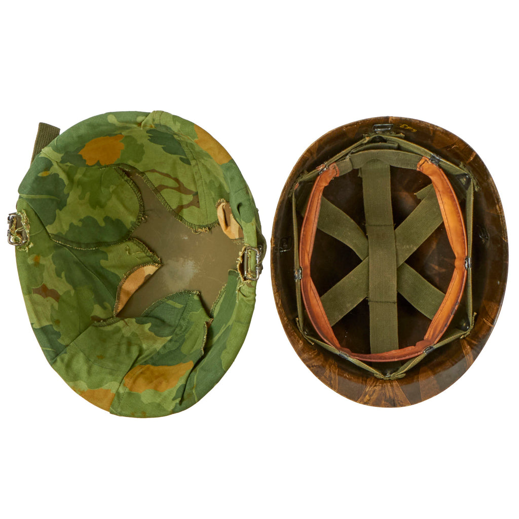 Original U.S. Vietnam War M1 Helmet with Early 1964 Dated Camouflage C ...