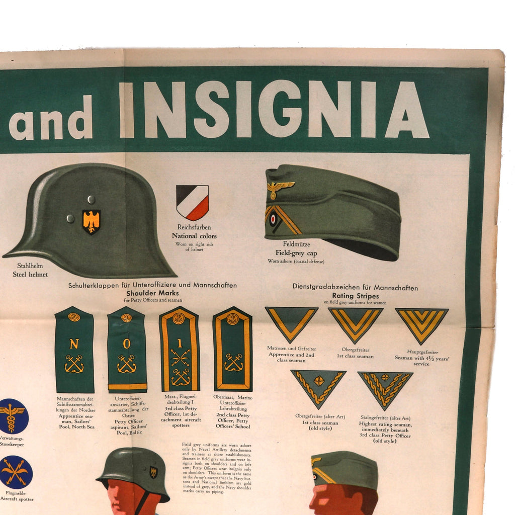 Original U.S. WWII Army Orientation Course German Navy Uniforms & Insi ...