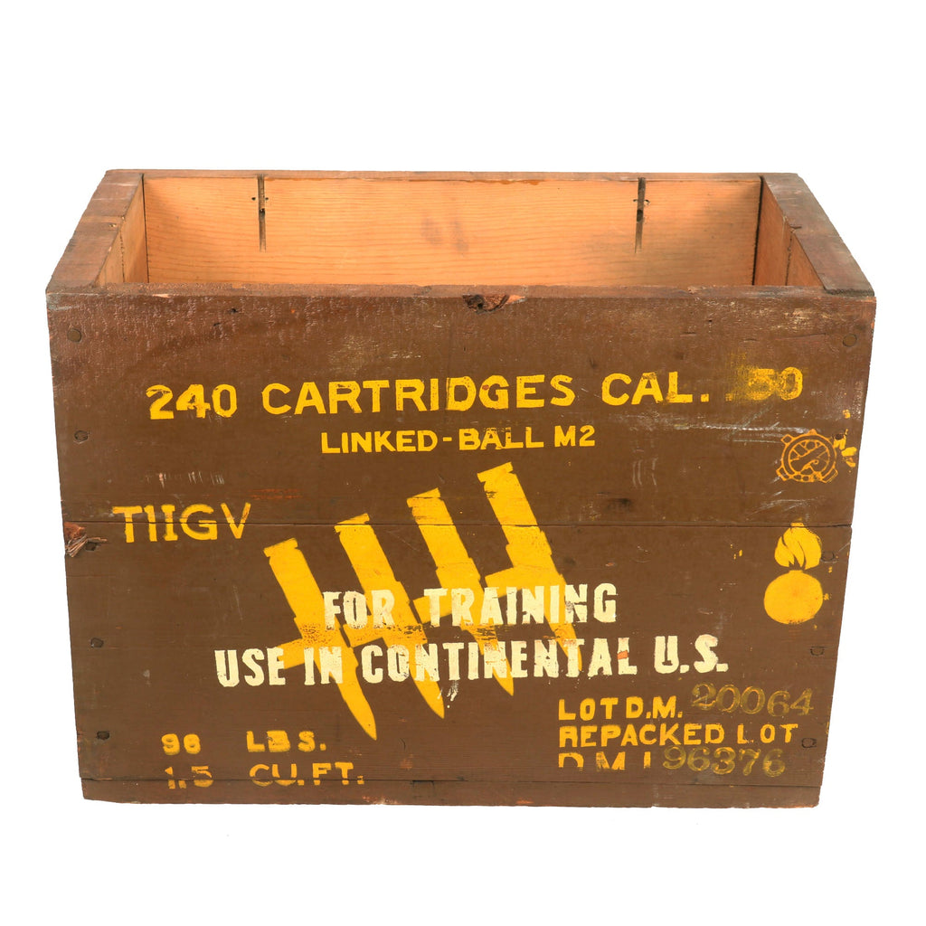 Original U.S. WWII Small Arms .50cal M2 Ball Cartridge Model 1917 Wood ...