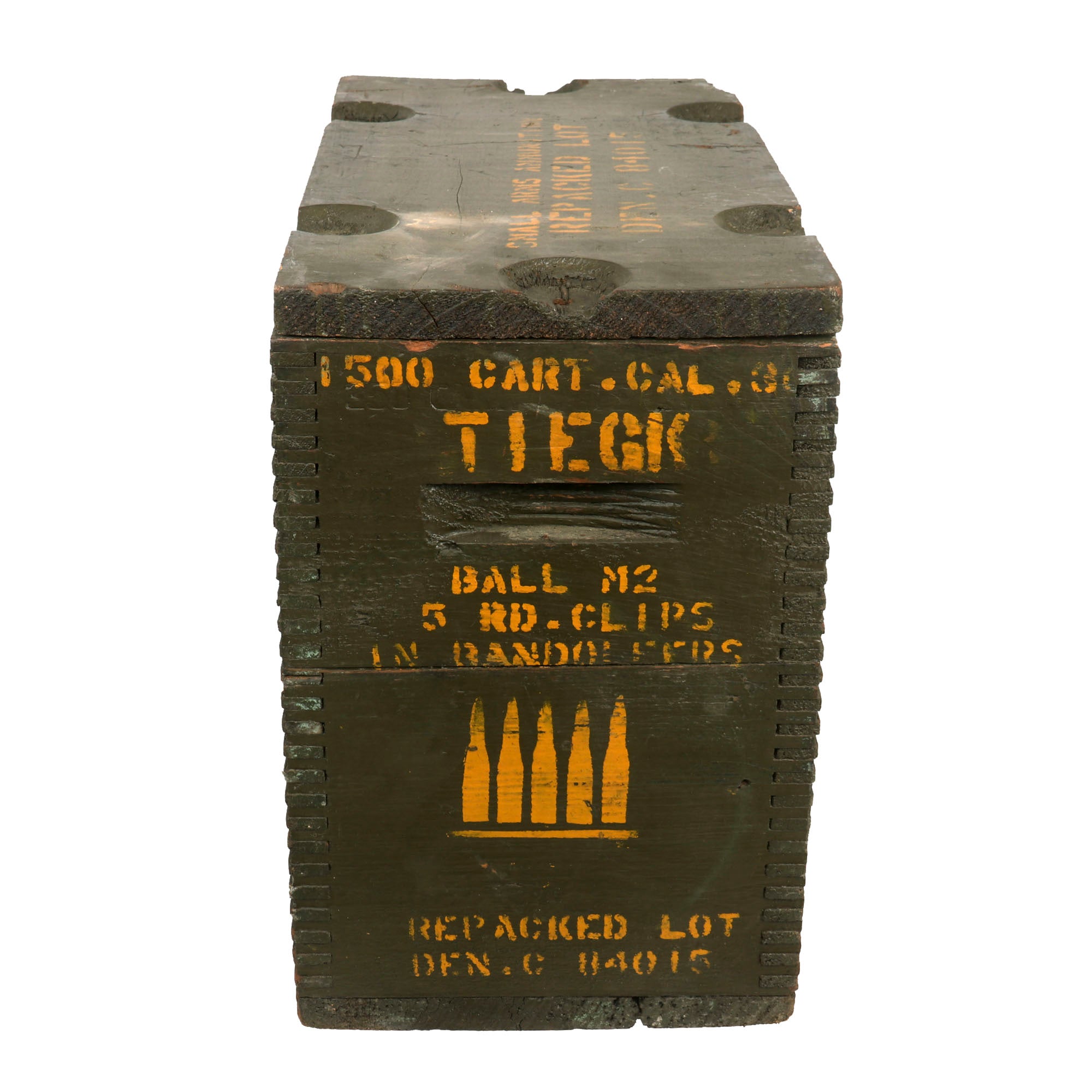 Original U.S. WWII M1903 Springfield .30cal Ball M2 1500 Cartridge Rep ...