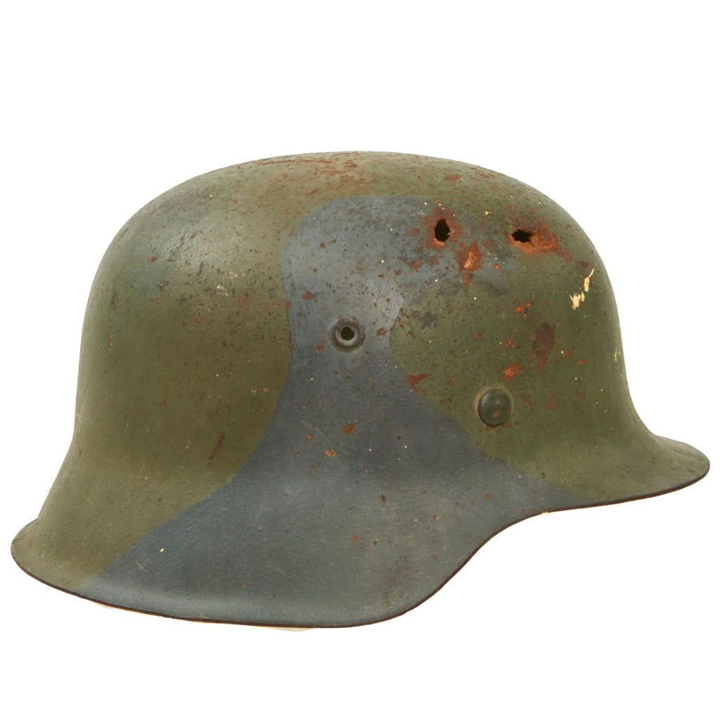 Original German WWII Battle Damaged M42 Single Decal Army Heer Helmet ...