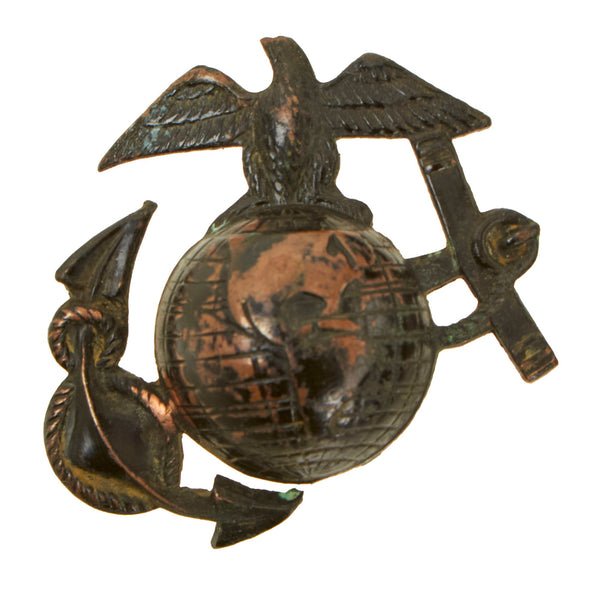 Original U.S. WWI USMC EGA Eagle Globe Anchor Hat Device with Fastener ...