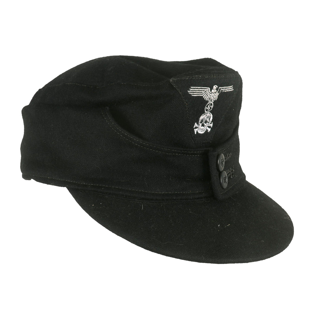 Original German WWII Waffen-SS Panzer Black M43 Field Cap with HBT Lin ...