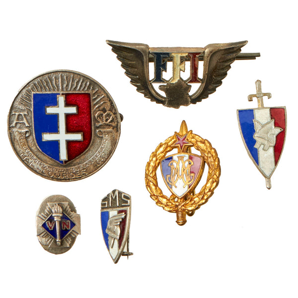 Original WWII Free French Resistance FFI Insignia Lot - 6 Pieces Total ...