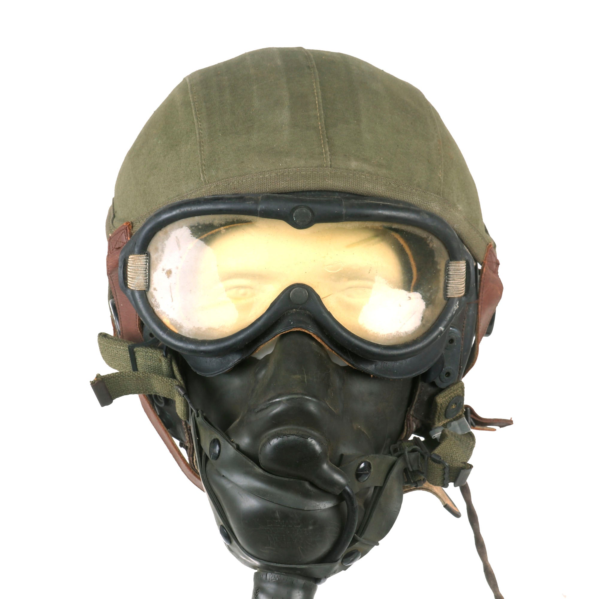Original U.S. WWII Army Air Force Aviator Flight Helmet Set - M4A2 Fla ...
