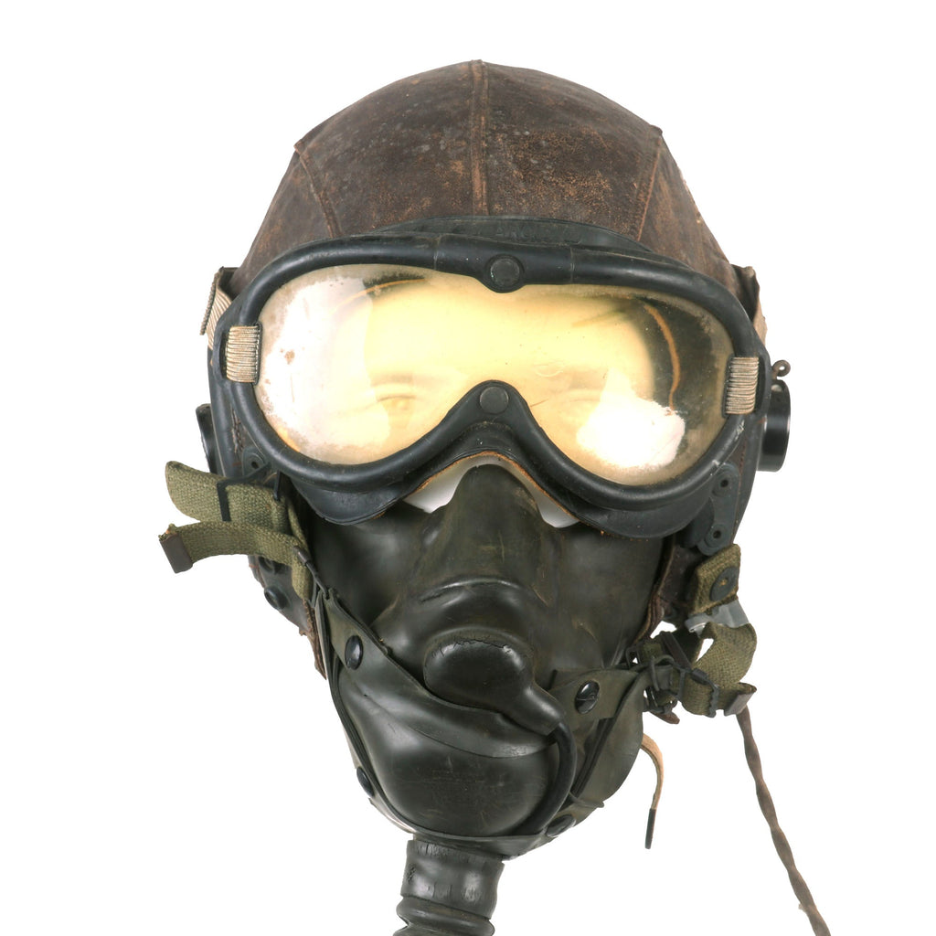 Original U.S. WWII Army Air Force Aviator Flight Helmet Set - M4A2 Fla ...