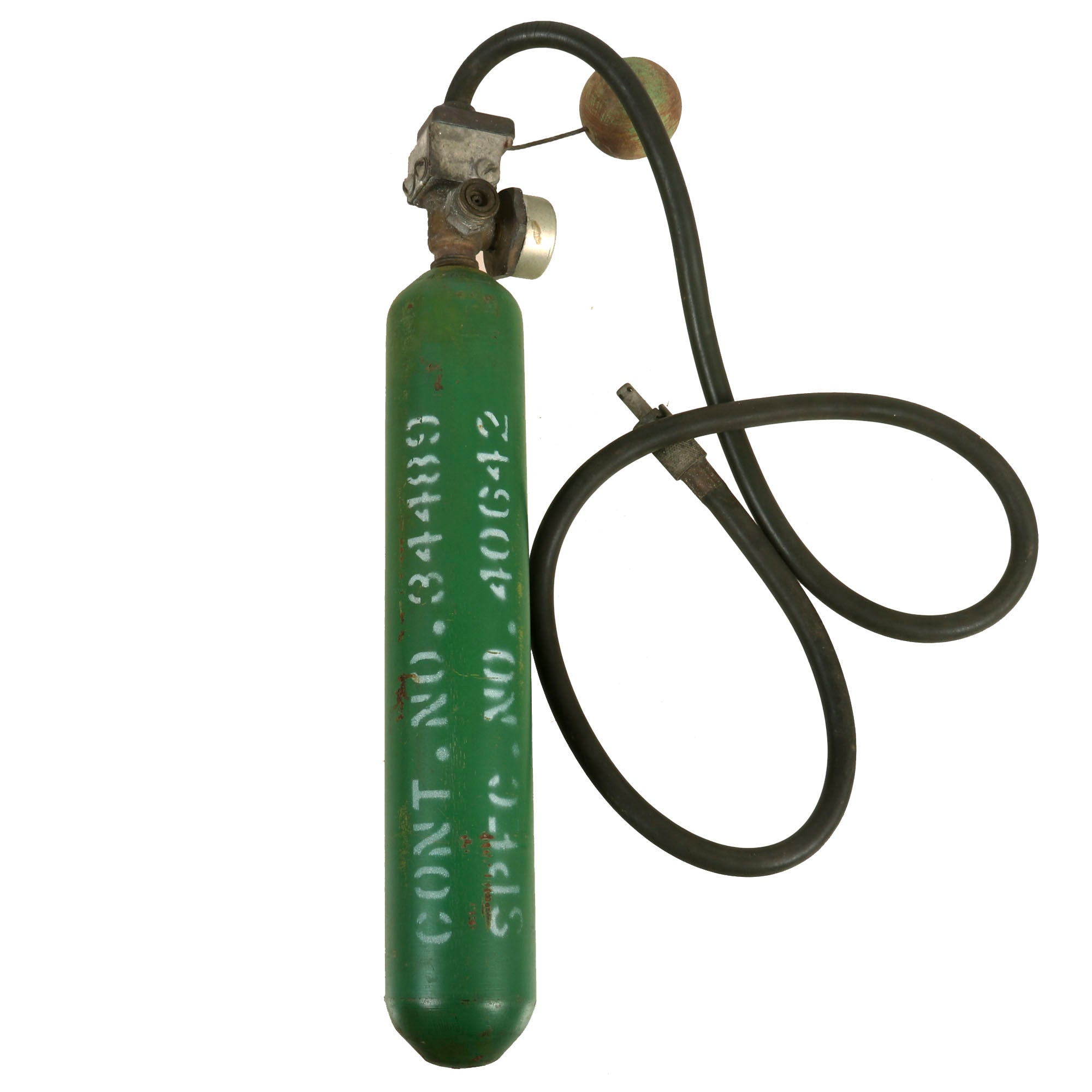 Original U.S. WWII Army Air Forces Bailout Breathing Oxygen Bottle Typ ...