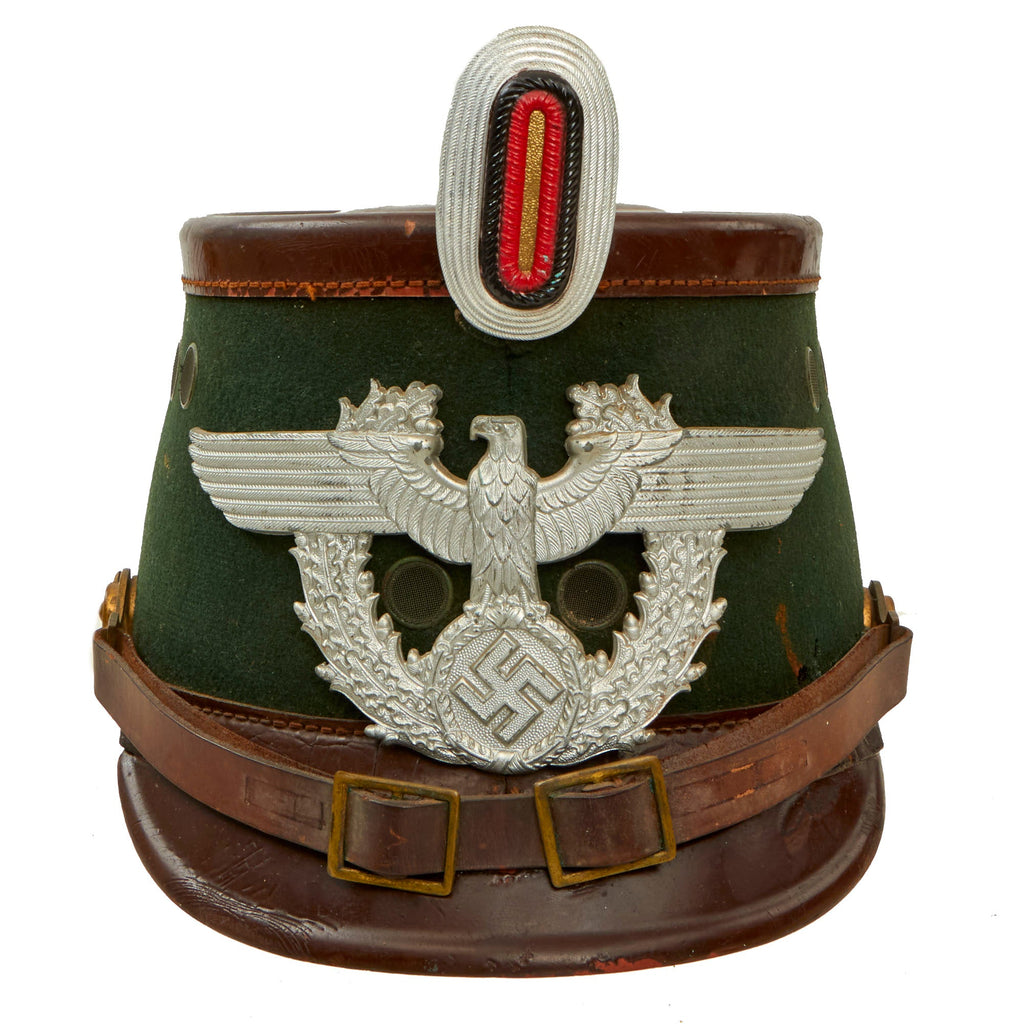 Original German WWII Late Pattern Rural Police Shako with Leather Chin ...