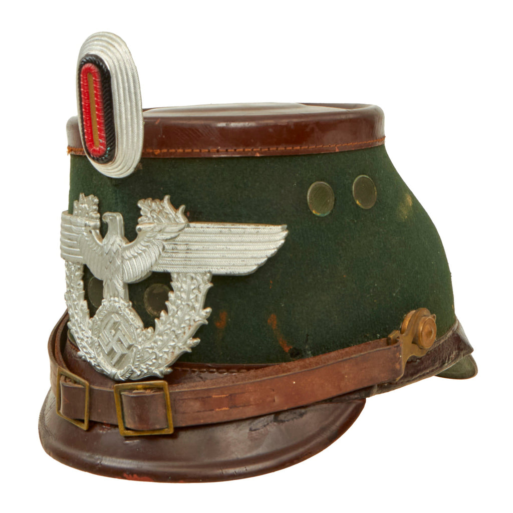 Original German WWII Late Pattern Rural Police Shako with Leather Chin ...