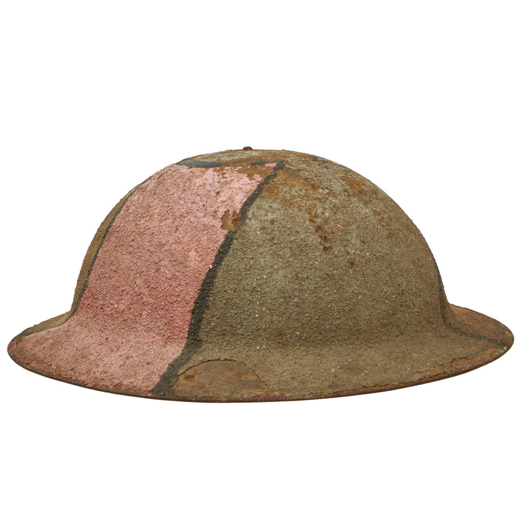Original U.S. WWI M1917 Camouflage Painted Helmet with Wilmer Eye Shie ...
