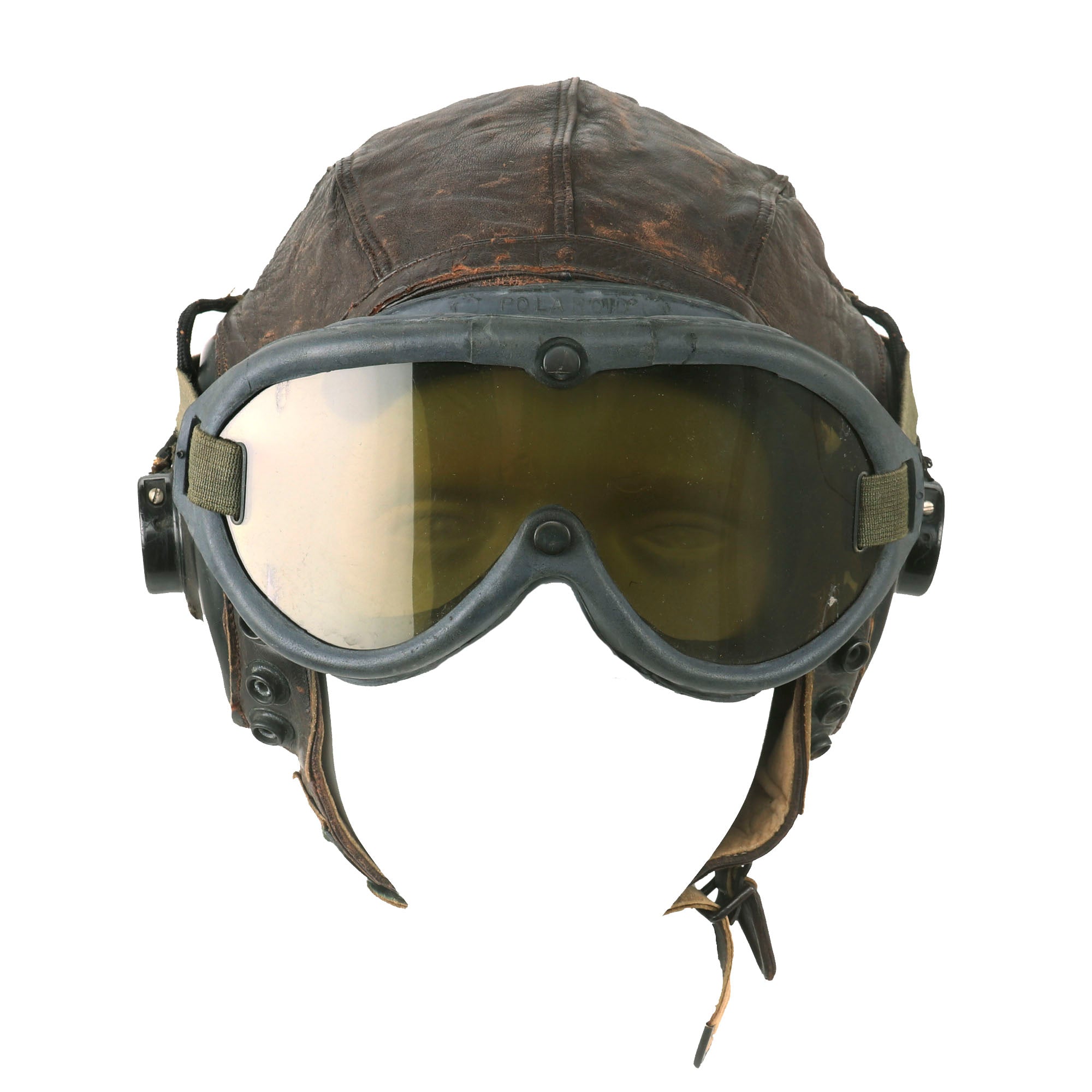 Original U.S. WWII “Summer & Winter” Aviator Flight Helmet Lot With Go ...