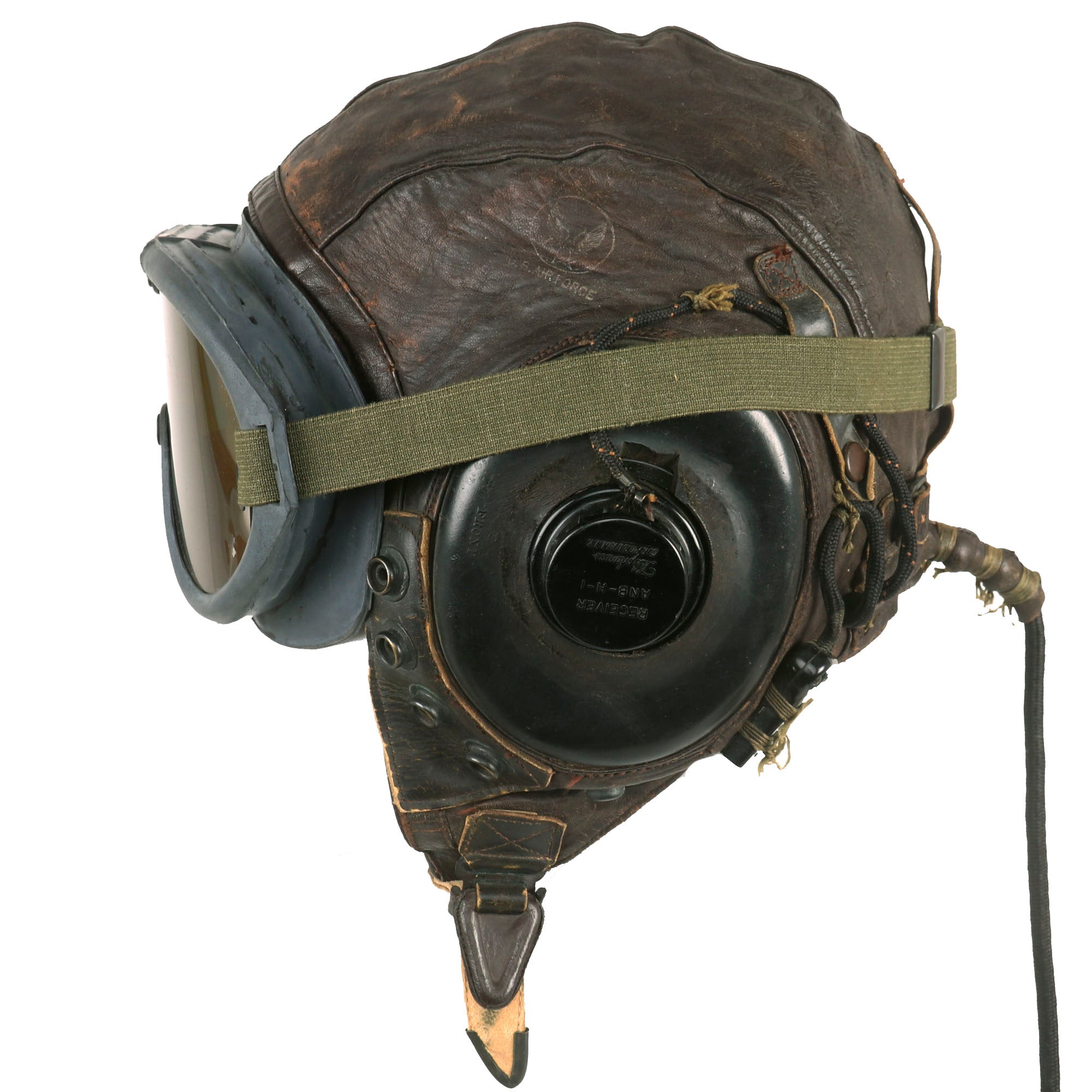 Original U.S. WWII “Summer & Winter” Aviator Flight Helmet Lot With Go ...