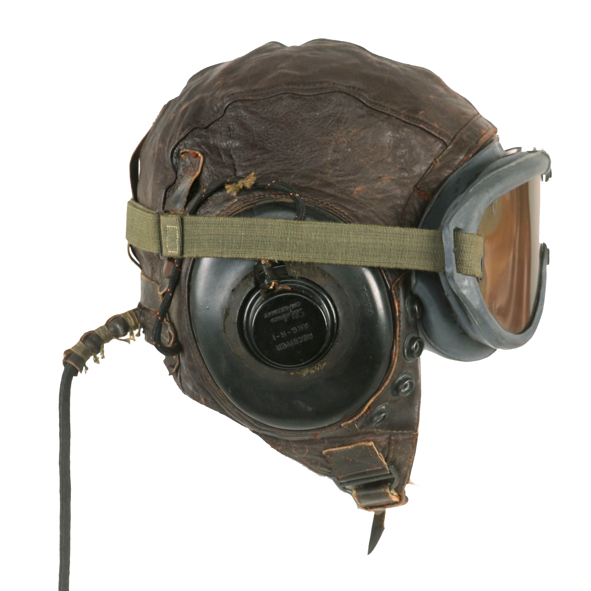 Original U.S. WWII “Summer & Winter” Aviator Flight Helmet Lot With Go ...