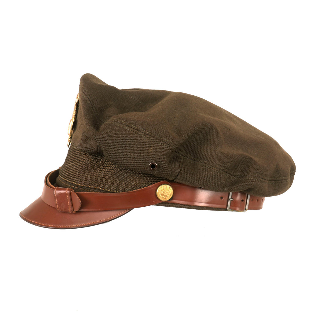 Original U.S. WWII Army Air Force Officer Crusher Cap With Rear Chin S ...