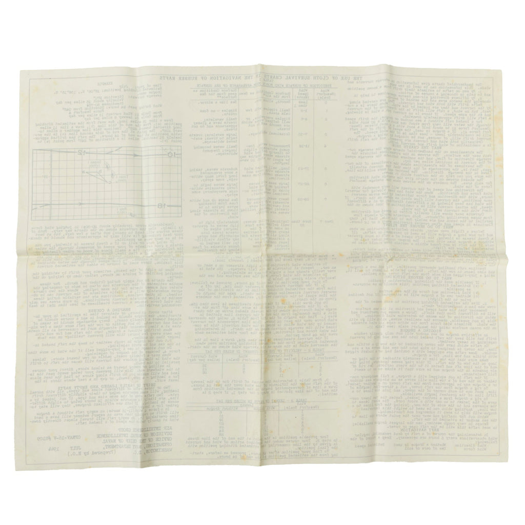 Original U.S. WWII U.S. Navy Silk Lifeboat Survival Double-Sided Map S ...