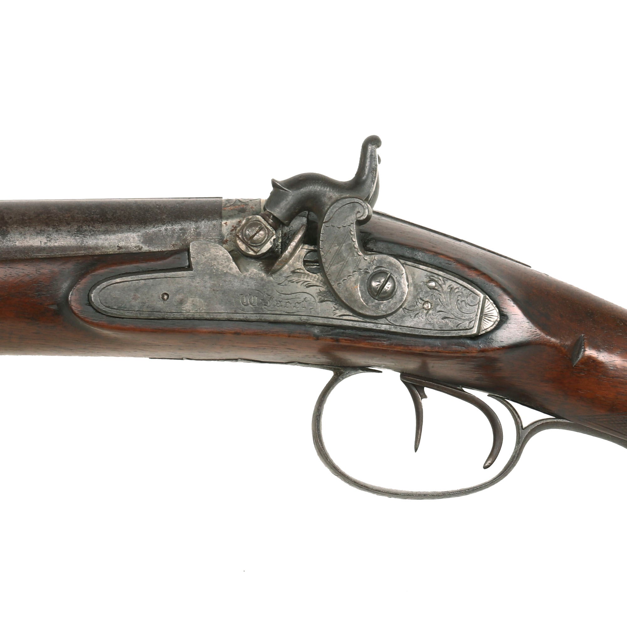 Original British 11 Bore Double Barrel Percussion Shotgun by W. Farot ...