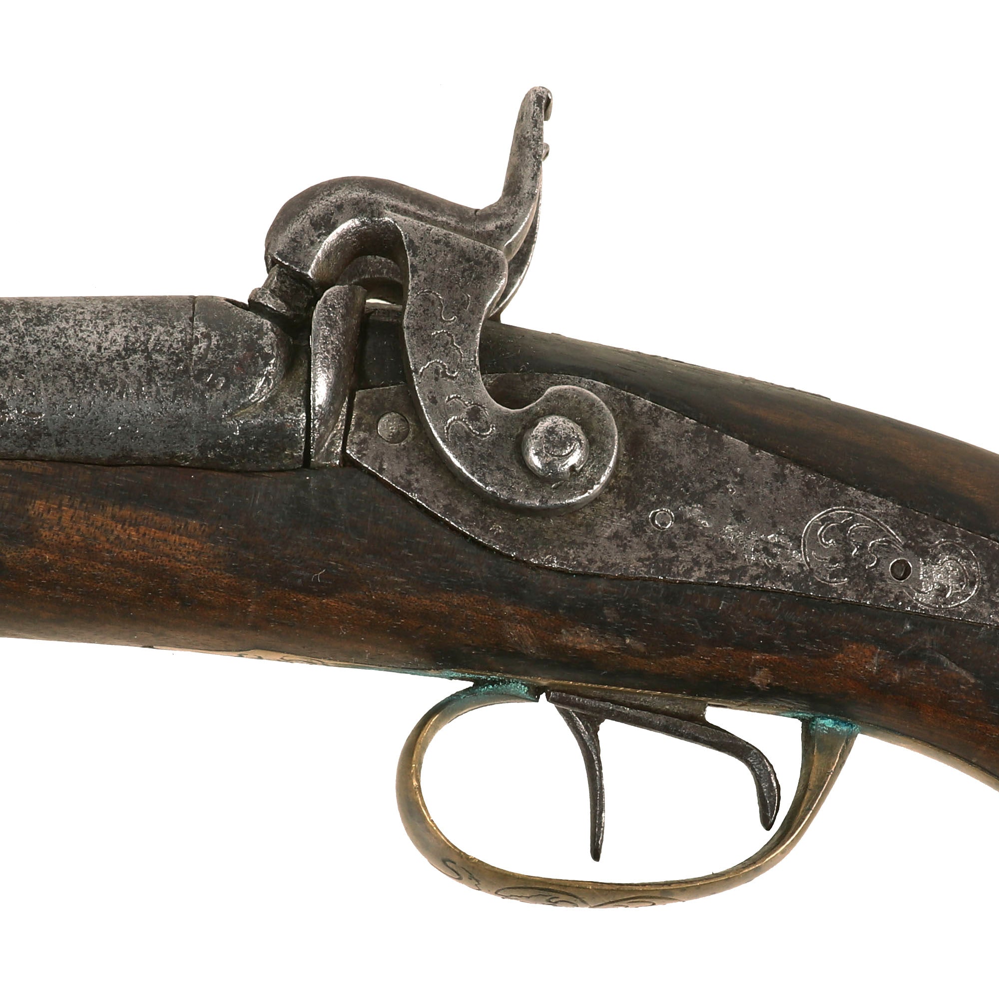 Original Victorian 14 Bore Double Barrel Howdah Percussion Pistol with ...