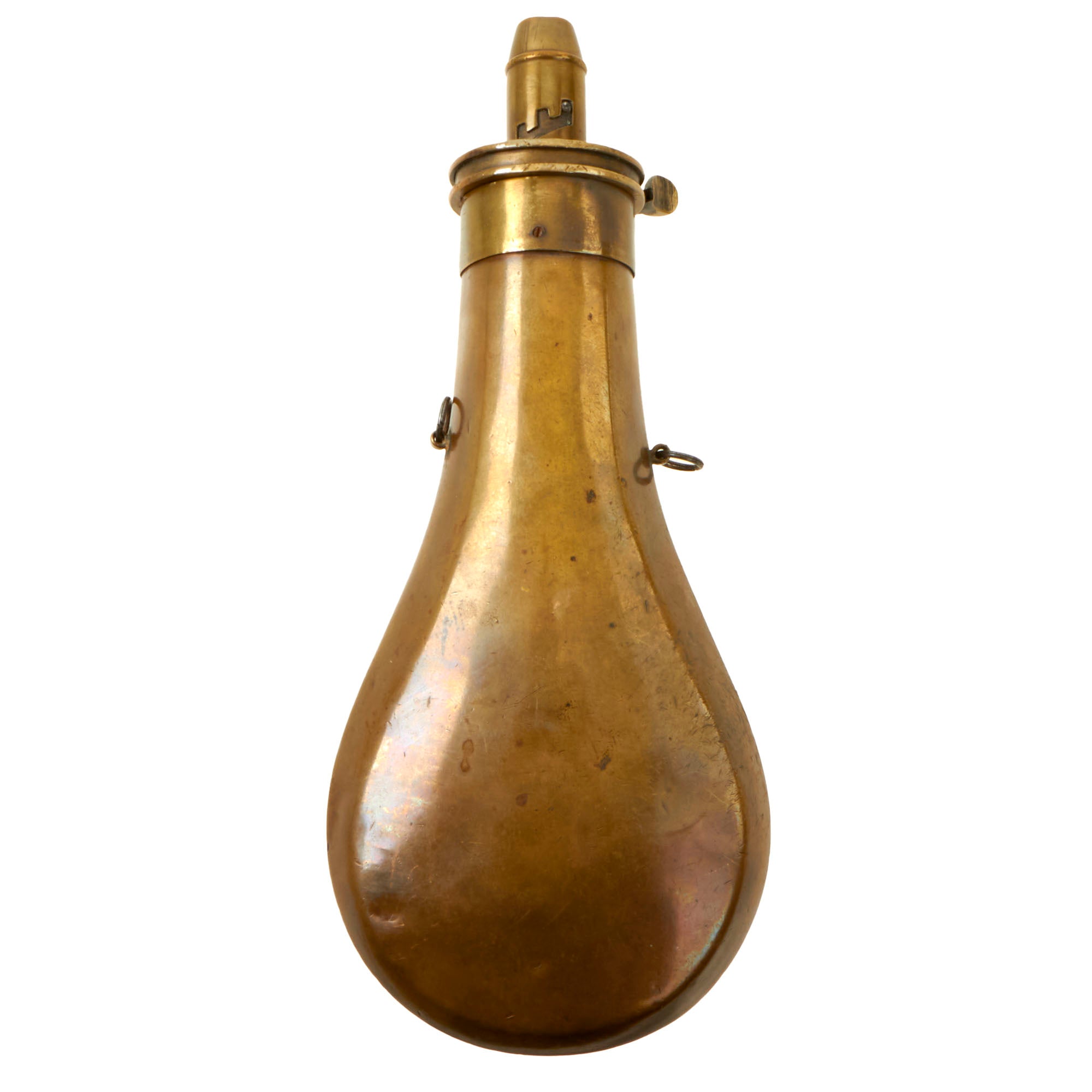 Original British Victorian Copper Gun Powder Flask with Native America ...