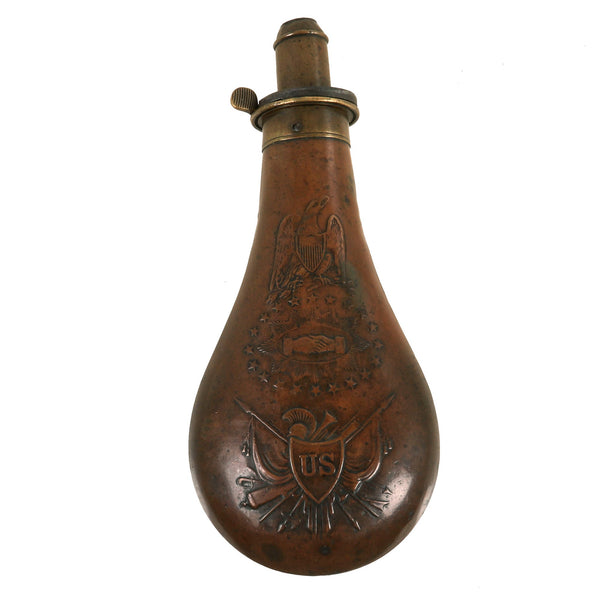 Original U.S. Civil War Copper Batty Peace Powder Flask by American Fl ...