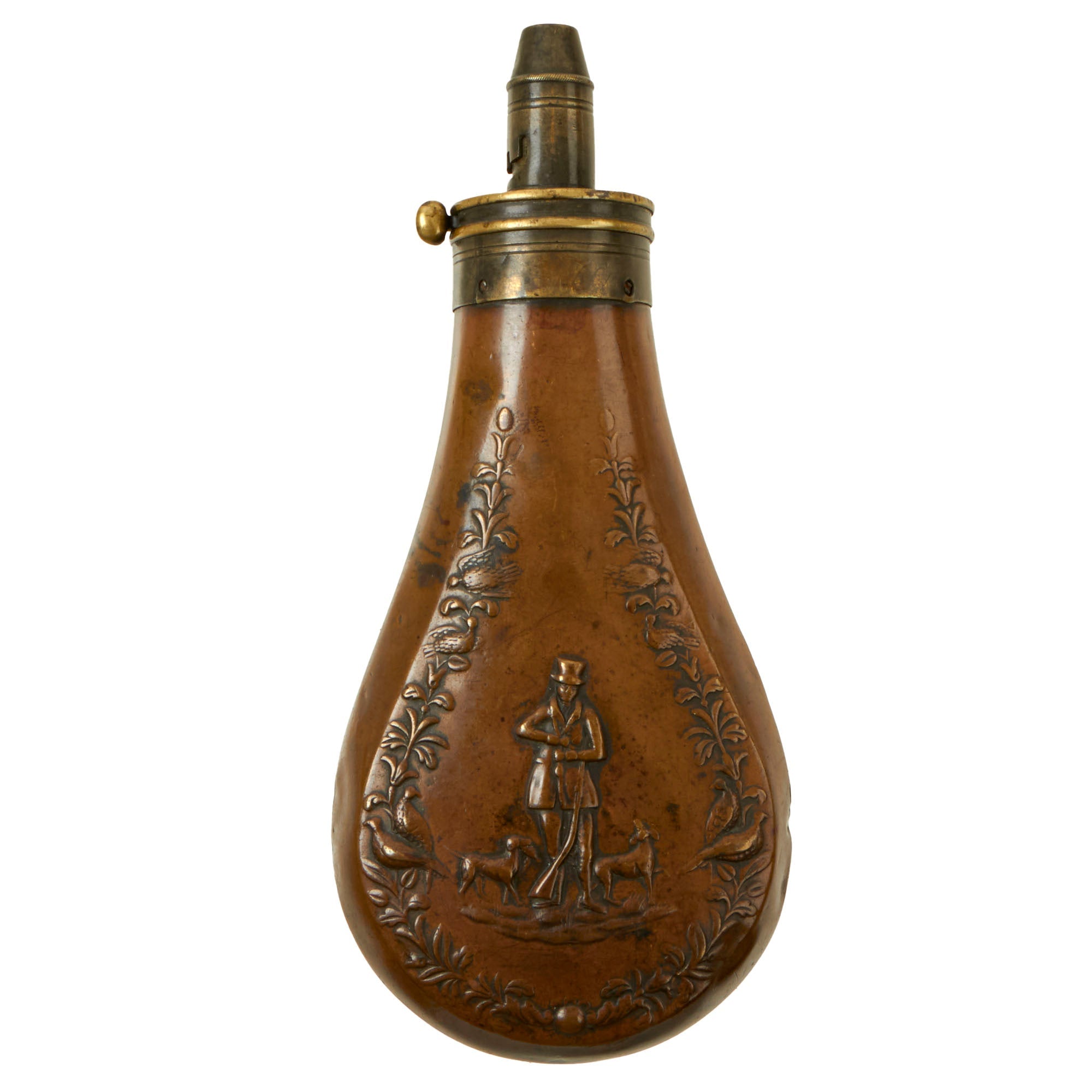 Original U.S. Mexican-American War Era Hunter with Dogs Powder Flask ...