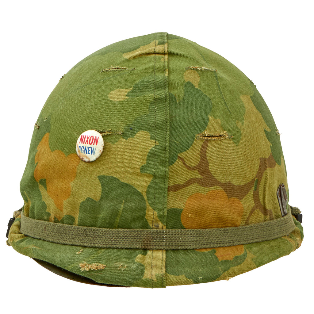 Original U.S. Vietnam War M1 Helmet with 1968 Dated Camouflage Cover a ...
