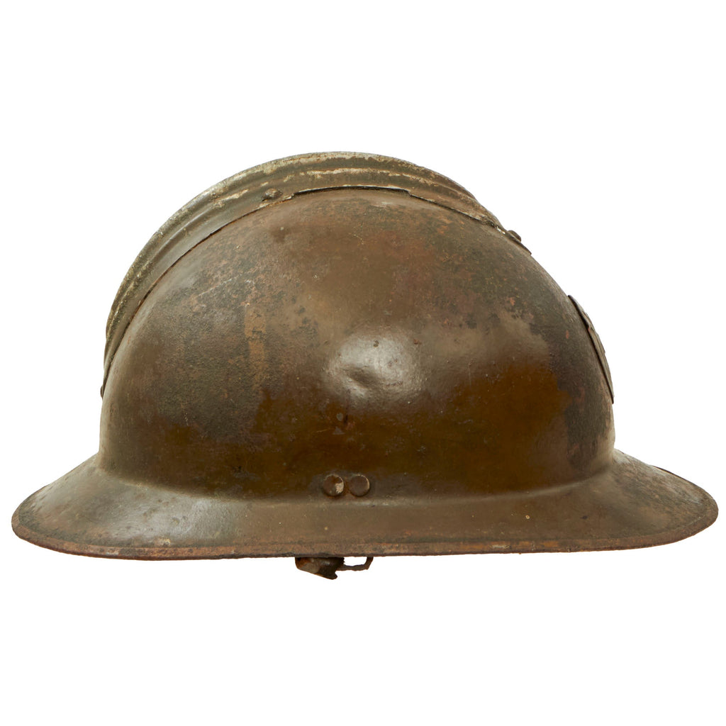 Original French WWII M-1926 Adrian Helmet with Rare Vichy Badge ...