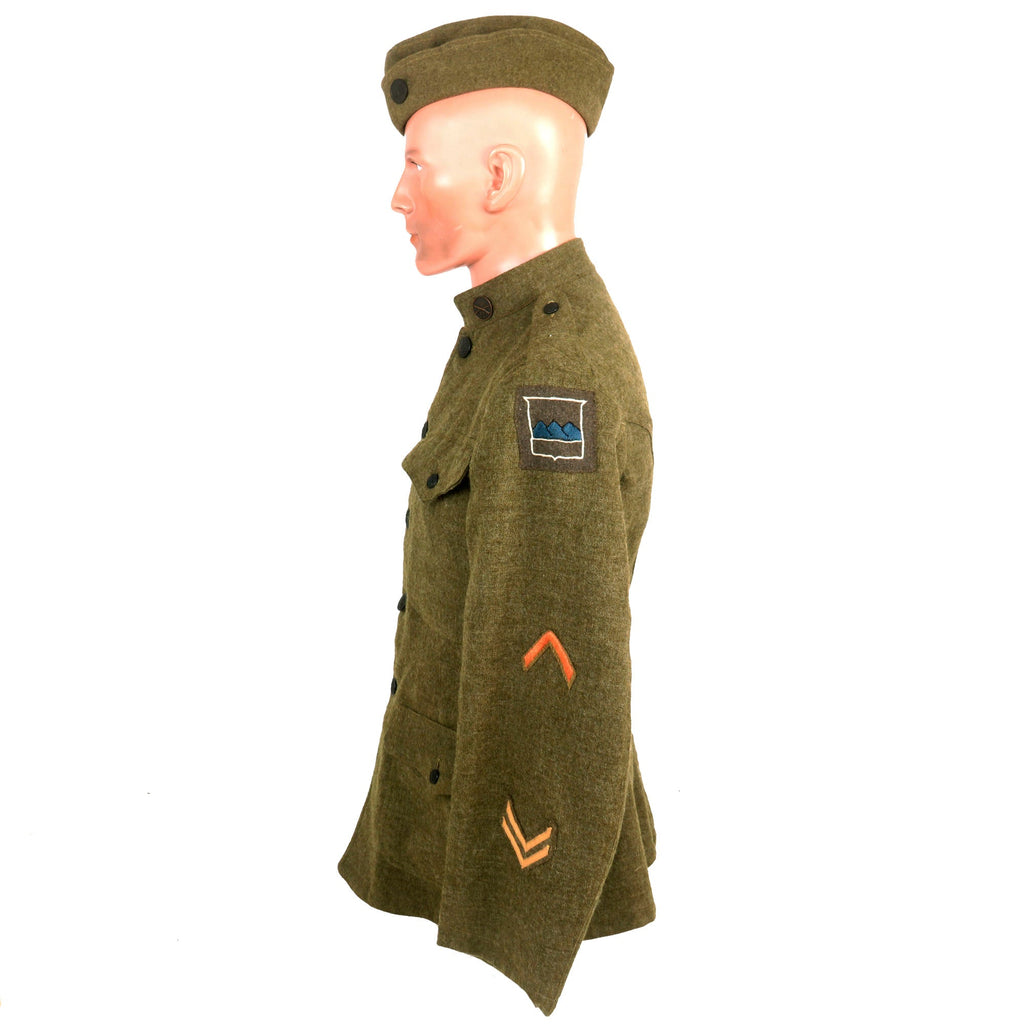 Original U.S. WWI 80th Division Uniform Jacket and Overseas Cap - Woun ...