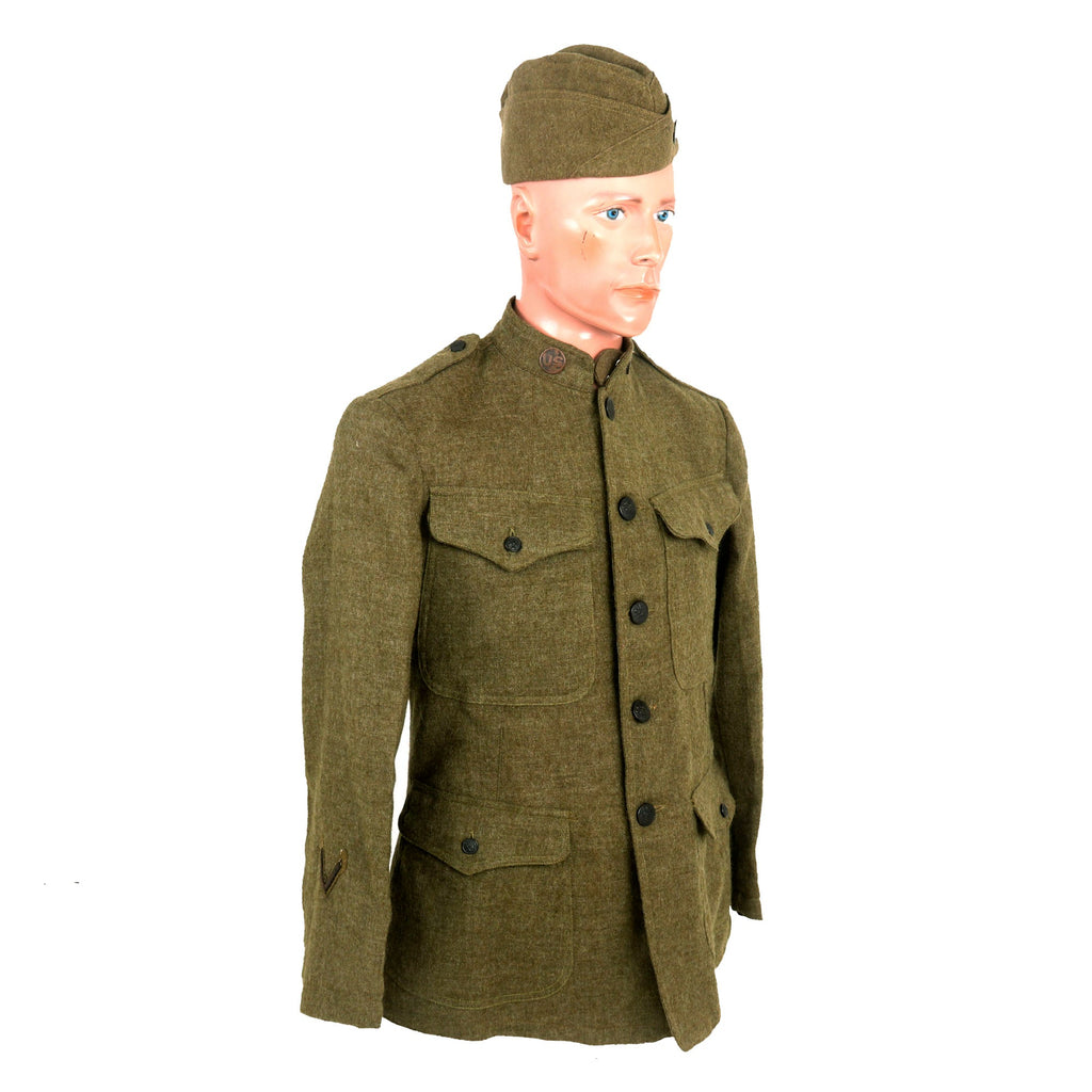 Original U.S. WWI 80th Division Uniform Jacket and Overseas Cap - Woun ...
