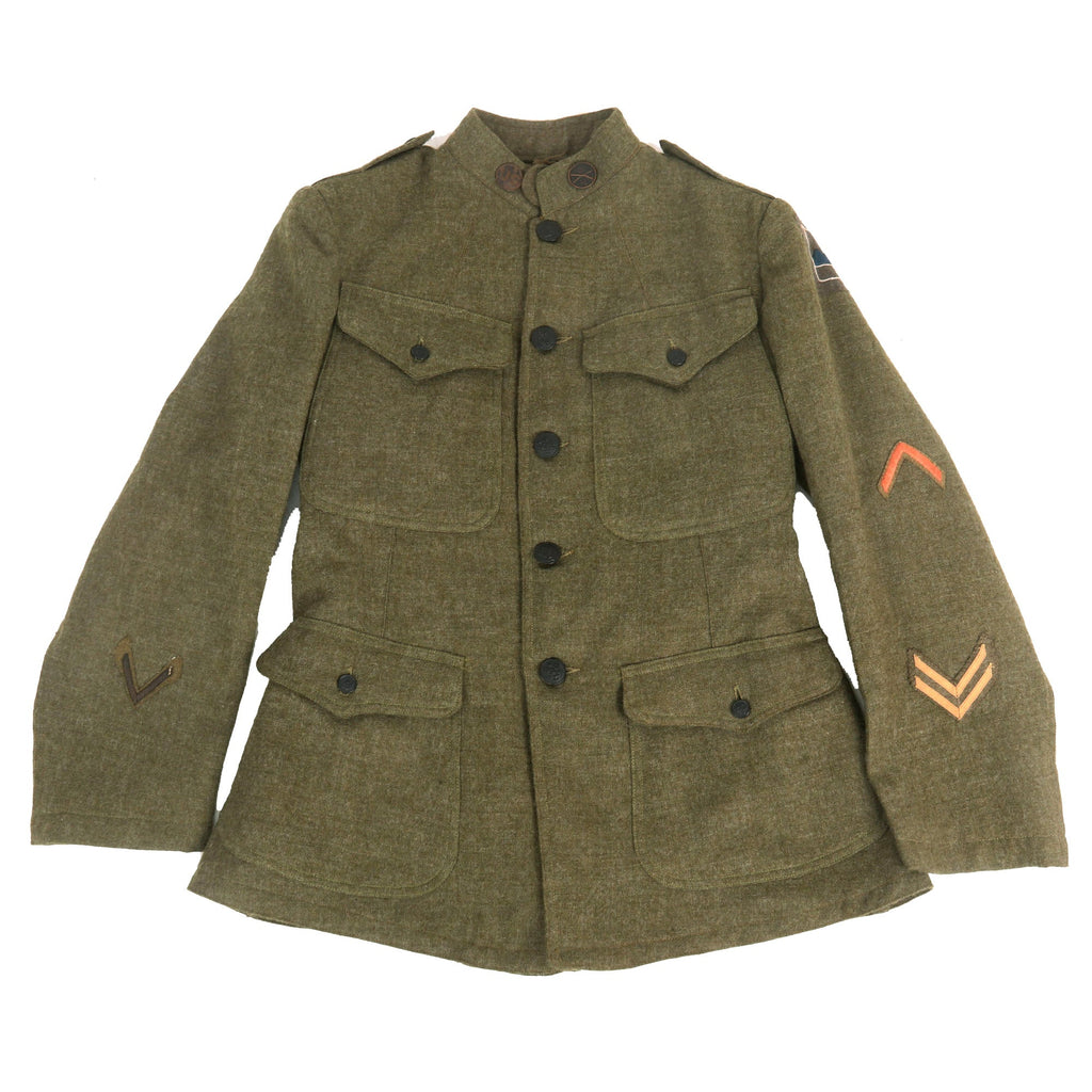 Original U.S. WWI 80th Division Uniform Jacket and Overseas Cap - Woun ...