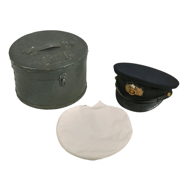Original WWII Imperial Japanese Navy IJN Officer Visor Cap with White ...