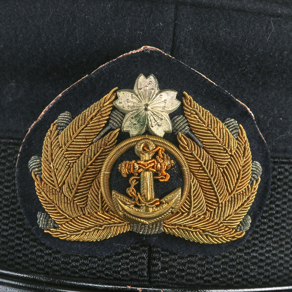 Original WWII Imperial Japanese Navy IJN Officer Visor Cap with White ...