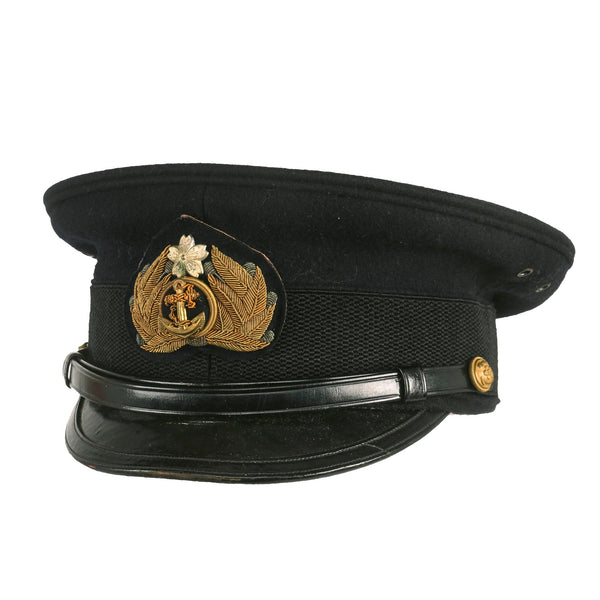 Original WWII Imperial Japanese Navy IJN Officer Visor Cap with White ...