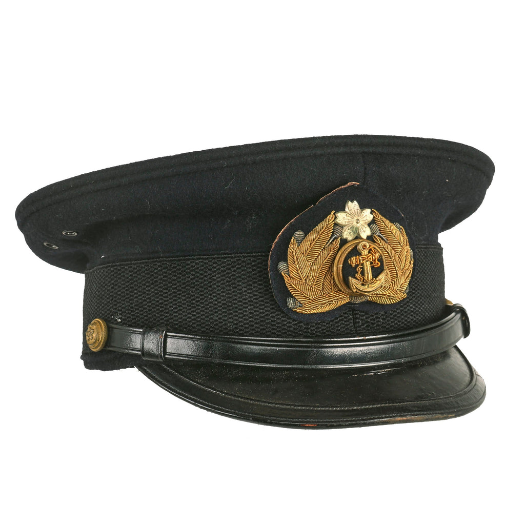 Original WWII Imperial Japanese Navy IJN Officer Visor Cap with White ...