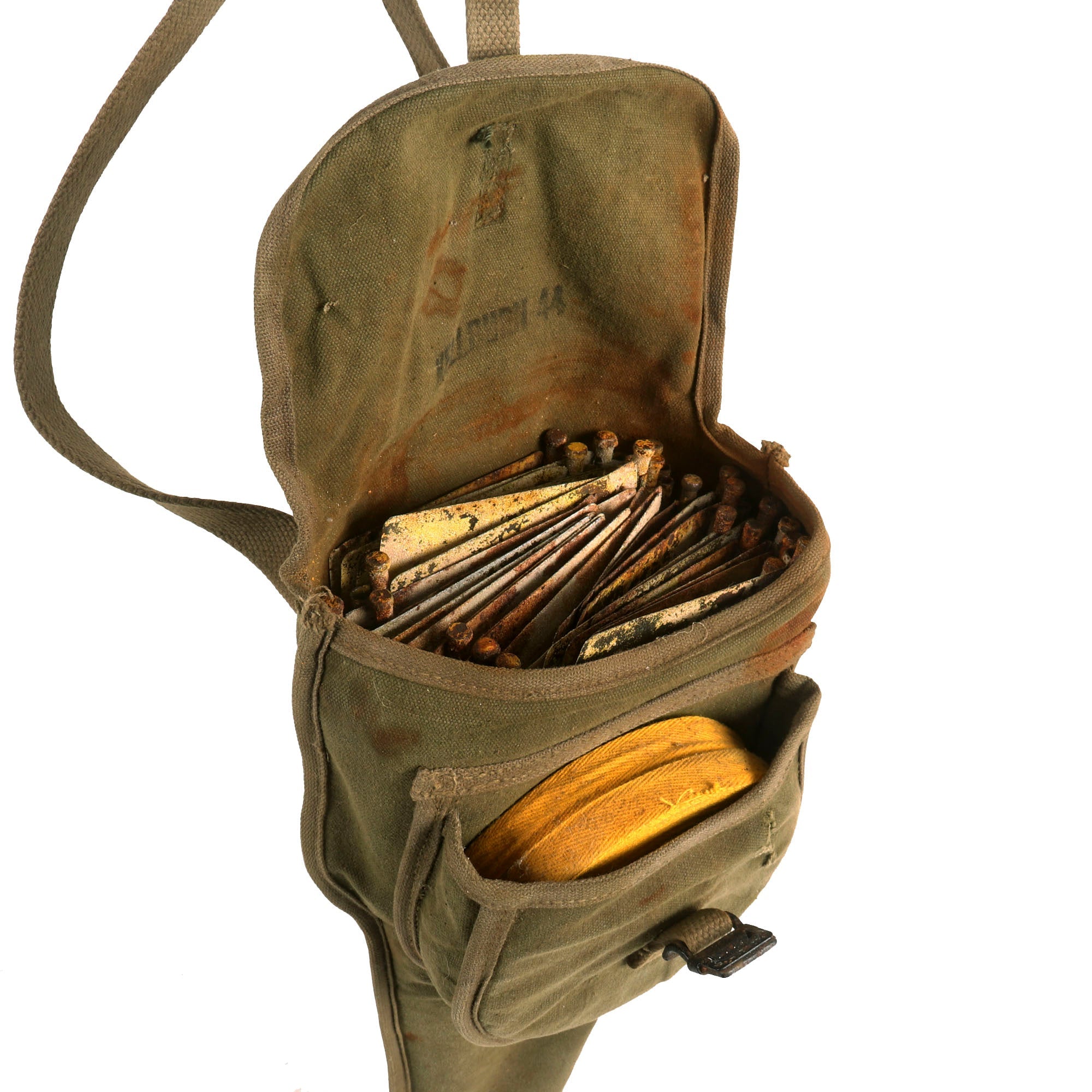 Original U.S. WWII DANGER Mine Field Marker Kit Flag Set Case Complete ...