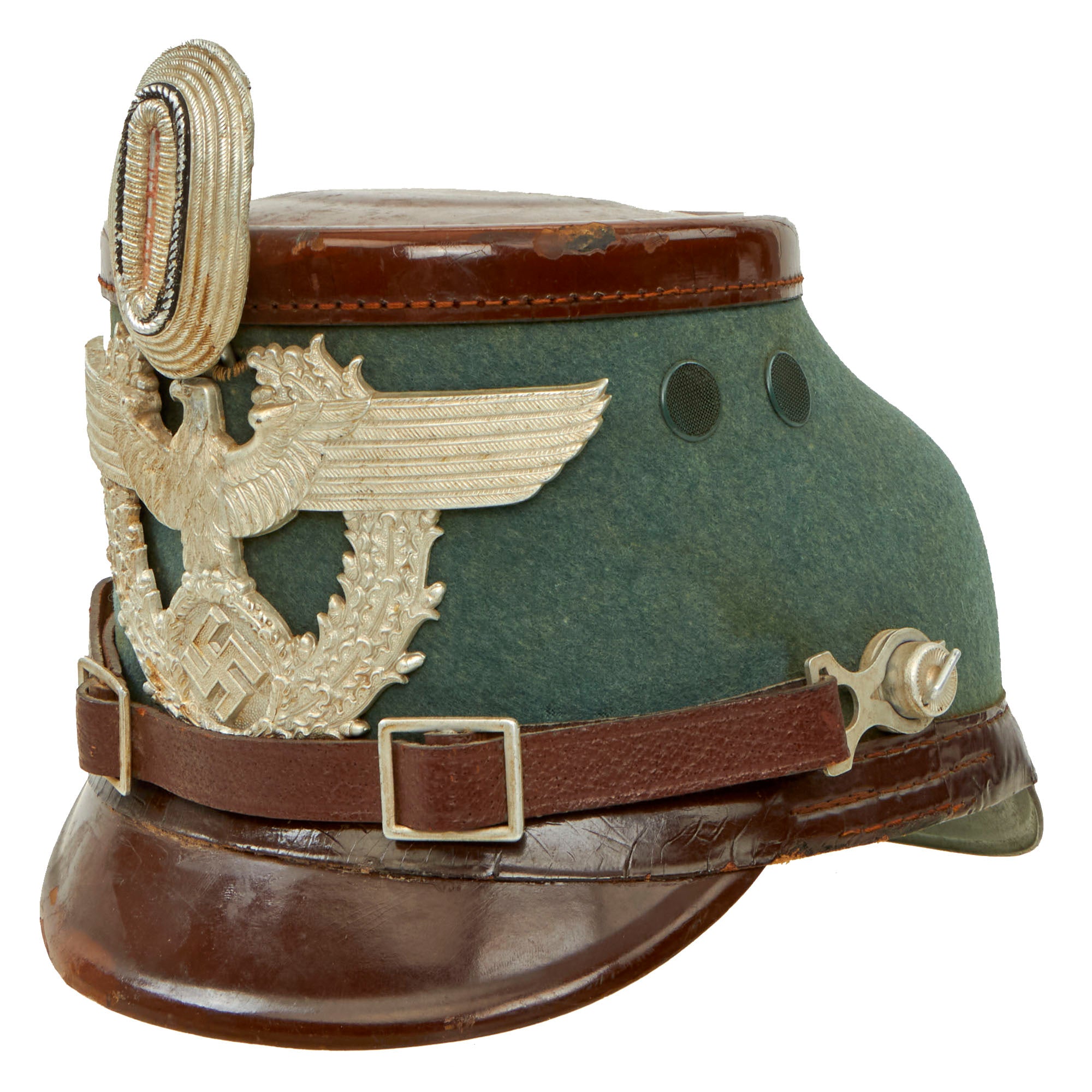 Original German WWII 1939 Dated Late Pattern Rural Police Shako by ERE ...